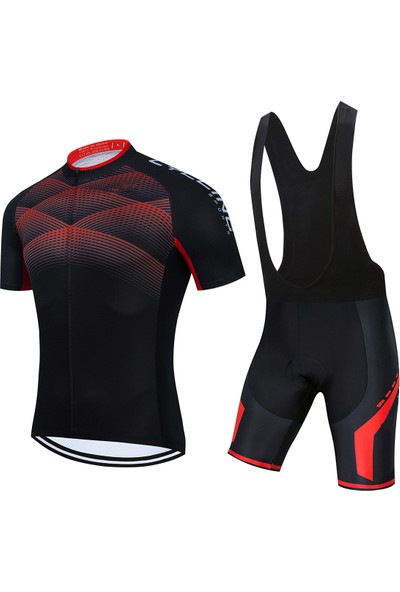 Erkek Bisiklet Jersey Kısa Kollu + Önlük Şort Bisiklet Mtb Gel Equipe De Pro Bisiklet Giyim