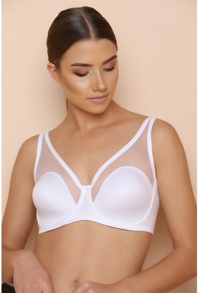 Julude Beyaz Le Jardin Kadın Toparlayıcı Soft Tül Cup Sütyen STAR142.0013