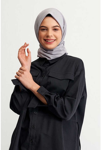 Madame Polo Mira Pamuk Eşarp - Gri Madame Polo Mira Pamuk Eşarp - Gri