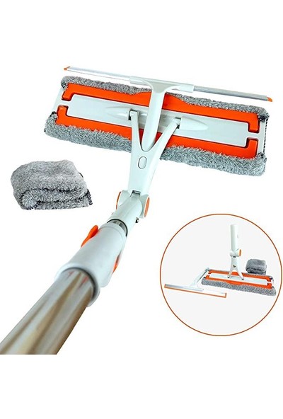 Profithome Mikrofiber Cam Silme Aparatı + Yedek Bez + Sağlam Teleskopik Sopa Profithome Mikrofiber Cam Silme Aparatı + Yedek Bez + Sağlam Teleskopik Sopa