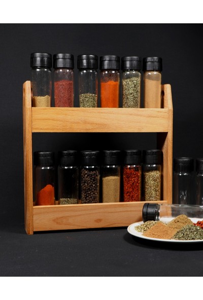 Chef Taste Cansas 12'li Baharatlık Takımı Ahşap