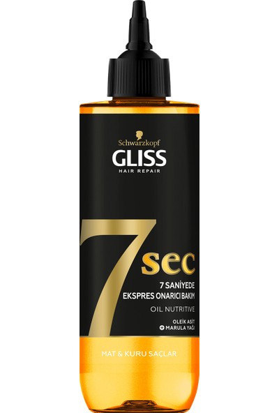 Gliss Trt 7sec Oil Nutritive Tr 7 Saniyede Onarıcı Bakım 200 ml