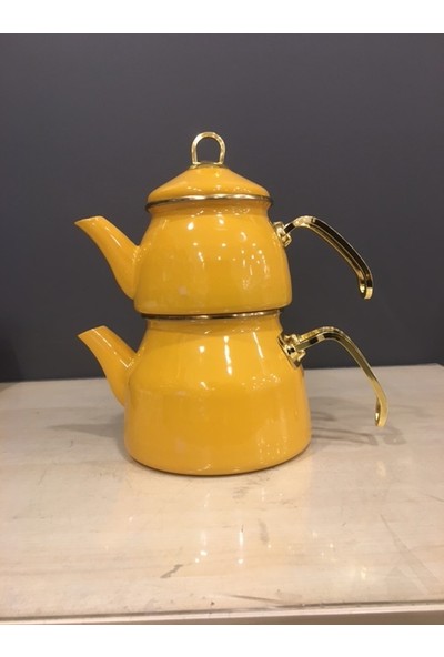 Bambum Sultani - Emaye Çaydanlık Takımı Hardal