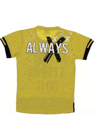 Beneti Always Strong Baskılı Erkek Çocuk T-Shirt - Sarı - 4-5 Yaş