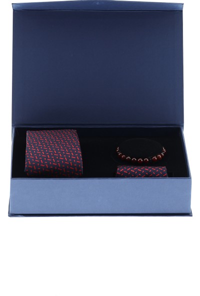 Kiğılı 3'lü Kravat Mendil Bileklik Set