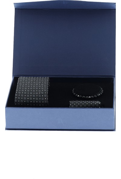 Kiğılı 3'lü Kravat Mendil Bileklik Set