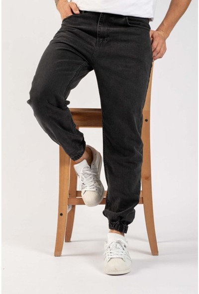 Erkek Füme Yüksek Bel Paçası Lastik Cırtlı Jogger Boyfriend Kot Pantolon 33 Erkek Füme Yüksek Bel Paçası Lastik Cırtlı Jogger Boyfriend Kot Pantolon 33