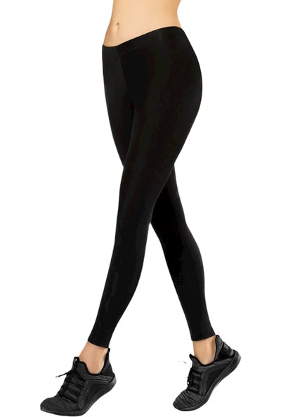 Kota Kadın 2'li Penye Elastan Düşük Bel Uzun Tayt 4083 | Siyah