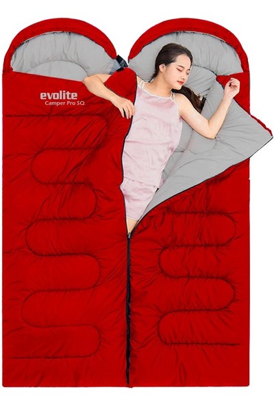 Evolite Camper Pro Sq Birleştirilebilir 2 Kişilik Uyku Tulumu - Kırmızı Evolite Camper Pro Sq Birleştirilebilir 2 Kişilik Uyku Tulumu - Kırmızı