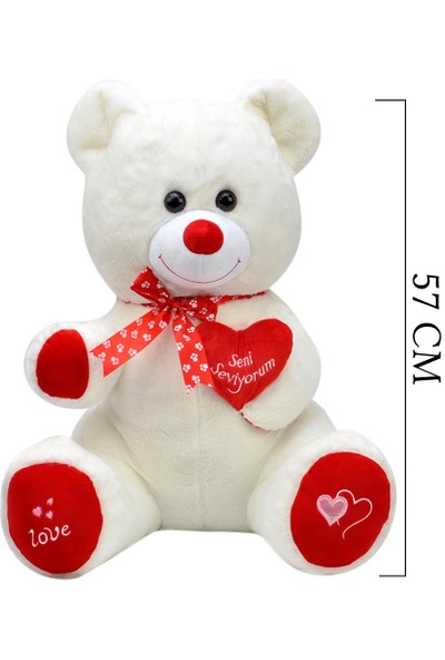Roxo Shop Peluş Tıkıl Ayı Oyuncak 57 cm Ekru