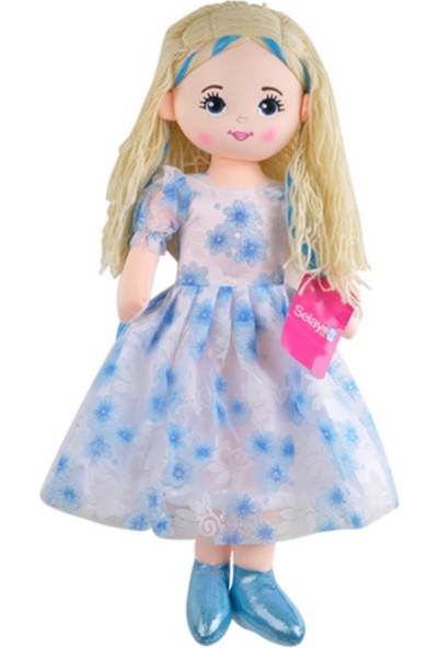 Roxo Shop Peluş Oyuncak Bebek 60 cm Mavi