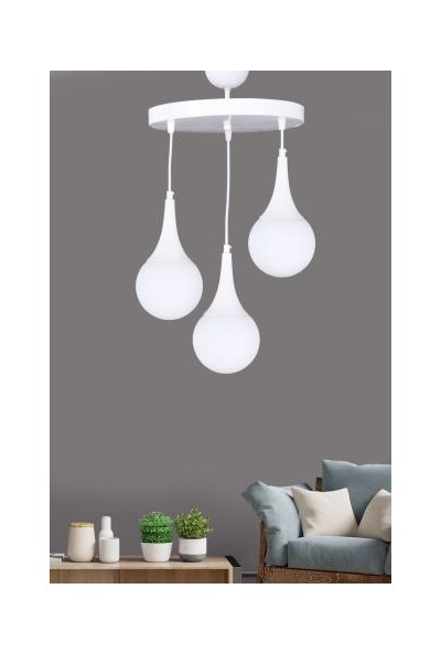 Aydın Homelight Damla 3'lü Beyaz Avi̇ze