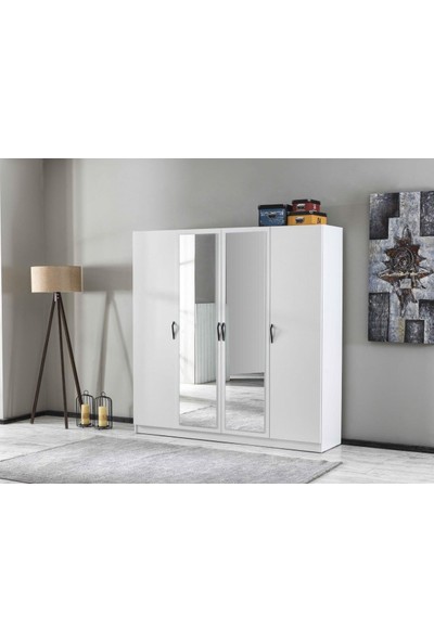 Ipek Mobilya Evora 4 Kapaklı Dolap Genişlik 120 cm ( Beyaz ) Ipek Mobilya Evora 4 Kapaklı Dolap Genişlik 120 cm ( Beyaz )