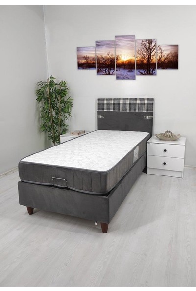 Ipek Mobilya Volo Ikili Set ( Baza + Başlık ) Renk Gri 100 x 200