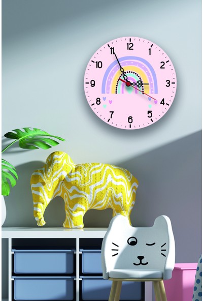 Tiny Baby Concept Çocuk Bebek Odası Dekorasyon Sevimli Kalpli Gökkuşağı Model Dijital Basklı Sessiz Akar Duvar Saati Tiny Baby Concept Çocuk Bebek Odası Dekorasyon Sevimli Kalpli Gökkuşağı Model Dijital Basklı Sessiz Akar Duvar Saati