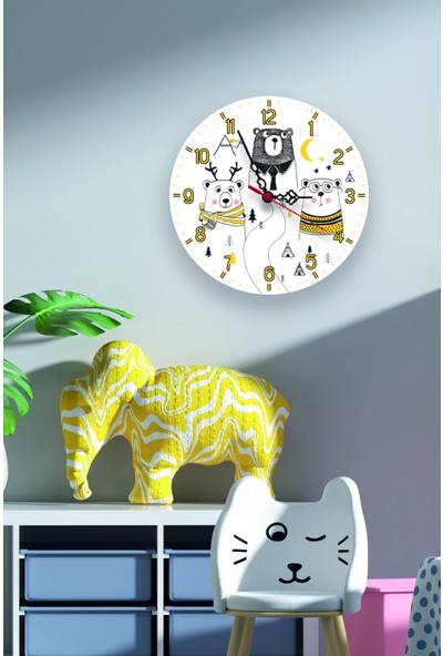 Tiny Baby Concept Çocuk Bebek Odası Dekorasyon Sevimli Ayılar Model Dijital Basklı Sessiz Akar Duvar Saati Tiny Baby Concept Çocuk Bebek Odası Dekorasyon Sevimli Ayılar Model Dijital Basklı Sessiz Akar Duvar Saati