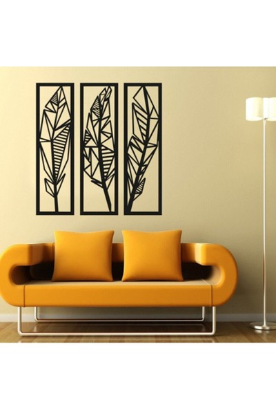 Alp Tasarım Lazer Kesim Ahşap 3'lü Tüy Tablosu