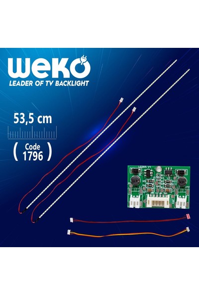 Weko 24 Universal Monitör E-Led (2835) 535MM 12V Çift Led+Sürücü+Kablo Takım Weko 24 Universal Monitör E-Led (2835) 535MM 12V Çift Led+Sürücü+Kablo Takım