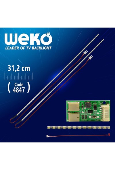Weko 15 Universal Monitör E-Led 48 Ledli 31.2 cm (2835) 310MM 12V Çift Led+Sürücü+Kablo Takım (WK-0138) Weko 15 Universal Monitör E-Led 48 Ledli 31.2 cm (2835) 310MM 12V Çift Led+Sürücü+Kablo Takım (WK-0138)