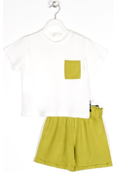 Zepkids Kız Çocuk Ön Cep Detaylı Şortlu Takım 6-9 Yaş