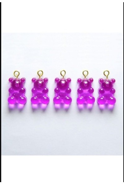 Phenamoda Şeffaf Fuşya Haribo Jelibon Ayıcık Charm,kolye ve Küpe Ucu 5 Li Set Phenamoda Şeffaf Fuşya Haribo Jelibon Ayıcık Charm,kolye ve Küpe Ucu 5 Li Set