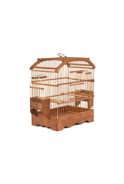Coşkun Alday Lüx Ahşap Telli Renkli Büyükkanarya Kafes