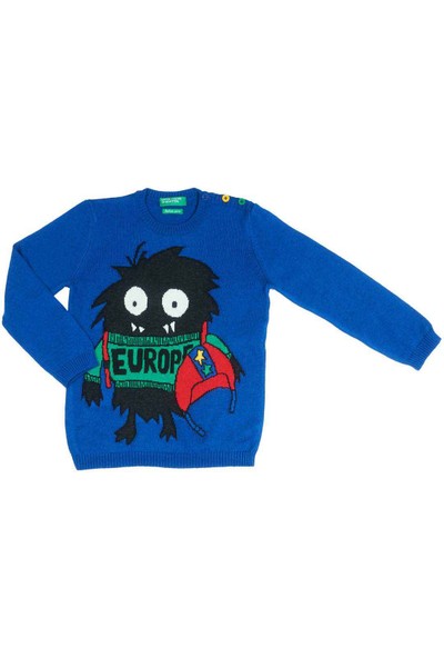 012 Benetton Canavar Jakarlı Triko Kazak