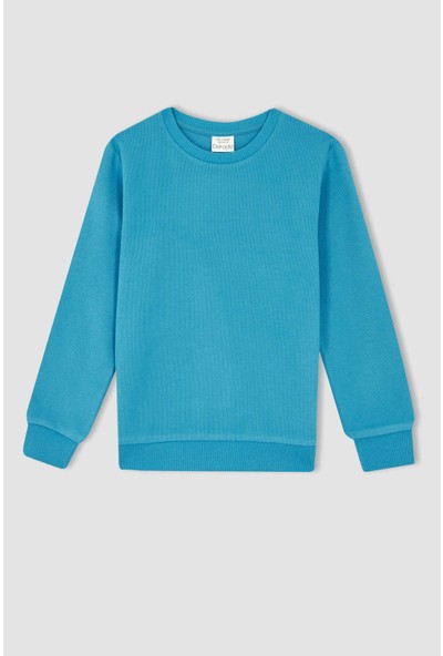 DeFacto Erkek Çocuk Regular Fit Okula Dönüş Bisiklet Yaka Selanik Kumaş Sweatshirt L0311A622AU DeFacto Erkek Çocuk Regular Fit Okula Dönüş Bisiklet Yaka Selanik Kumaş Sweatshirt L0311A622AU