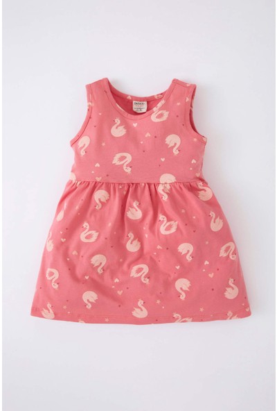 DeFacto Kız Bebek Regular Fit Bisiklet Yaka Kolsuz Elbise X4227A222SM