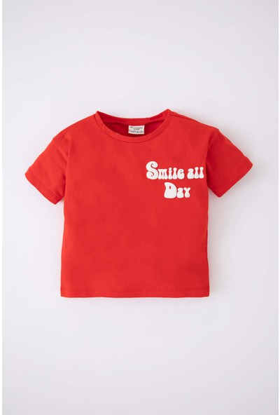 DeFacto Erkek Bebek Slogan Baskılı Regular Fit Bisiklet Yaka Kısa Kollu Kısa Kollu Tişört Y6929A222SM DeFacto Erkek Bebek Slogan Baskılı Regular Fit Bisiklet Yaka Kısa Kollu Kısa Kollu Tişört Y6929A222SM