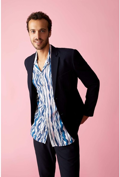 DeFacto Slim Fit Astarlı Blazer Ceket Y6442AZ22SM