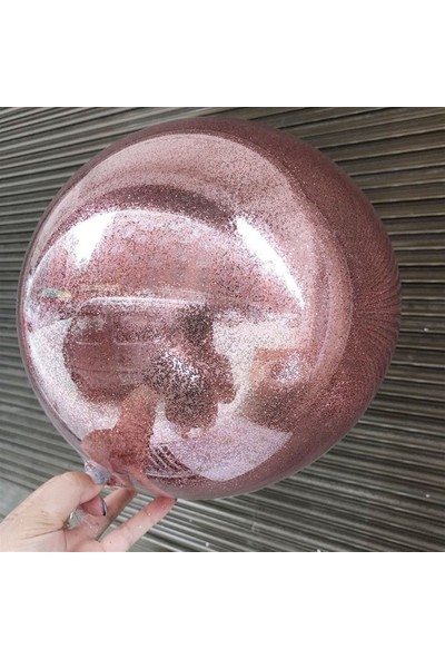 Rose Gold Renk Simli Yuvarlak Şeffaf Balon 24 Inç Rose Gold Renk Simli Yuvarlak Şeffaf Balon 24 Inç