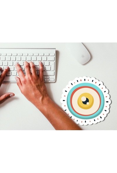 Wuw Nazar Boncuğu Şeklinde Özel Tasarım Mouse Pad Wuw Nazar Boncuğu Şeklinde Özel Tasarım Mouse Pad