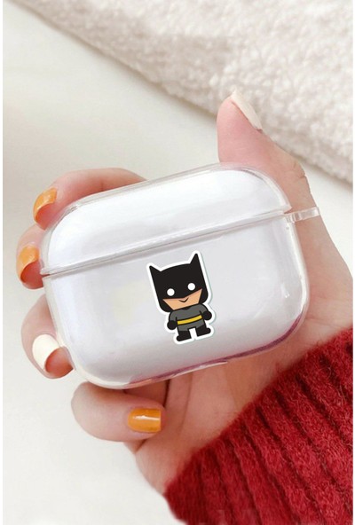 Casesing Apple Airpods Pro Şeffaf Premium Silikonlu Sevimli Batman Tasarımlı Kılıf Casesing Apple Airpods Pro Şeffaf Premium Silikonlu Sevimli Batman Tasarımlı Kılıf