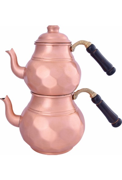 Nusnus Bakır Dilimli Büyük Çaydanlık Rose Gold No 2