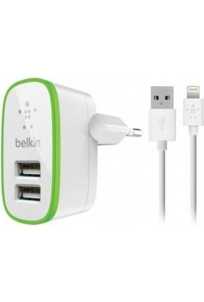 Belkin Çift Çıkışlı Ev Şarj Cihazı 2.1 Light + Micro USB Belkin Çift Çıkışlı Ev Şarj Cihazı 2.1 Light + Micro USB