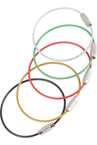 Easy Toptan Renkli Çelik Tel Anahtarlık - 5 Adet Easy Toptan Renkli Çelik Tel Anahtarlık - 5 Adet