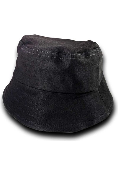 Royaleks Unisex Kova Şapka Balıkçı Şapka Bucket Hat Siyah
