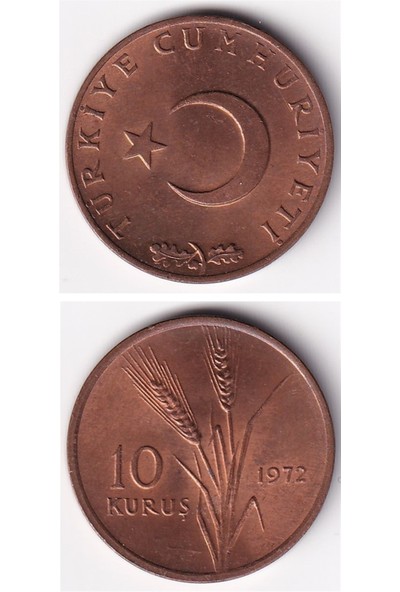 Benim Koleksiyonum 10 Kuruş (1972) Çil Eski Madeni Para Benim Koleksiyonum 10 Kuruş (1972) Çil Eski Madeni Para