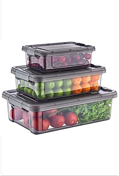 Grimor Life 3 Adet Saklama Kabı Seti (1,5 Lt. x 3 Lt. x 6 Lt) Grimor Life 3 Adet Saklama Kabı Seti (1,5 Lt. x 3 Lt. x 6 Lt)