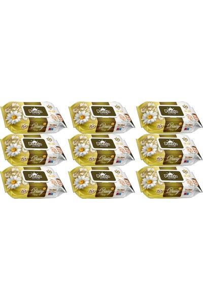 Pafilya Islak Havlu Mendil 120 Yaprak Papatya Plastik Kapaklı 9 Lu Set 1080 Yaprak Pafilya Islak Havlu Mendil 120 Yaprak Papatya Plastik Kapaklı 9 Lu Set 1080 Yaprak