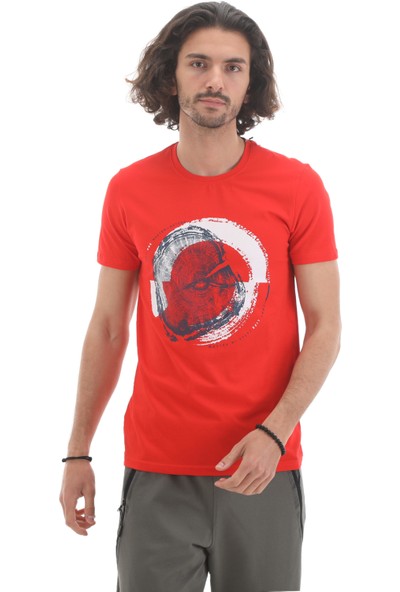 TLT09ER-88081-01 Tommy Life Erkek T-Shirt O Yaka Erkek T-Shirt Krem