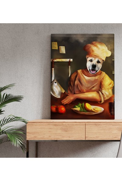 BK Evcil Dostlara Özel Chef Tasarımlı Portre Kanvas Tablo 30X50CM-1