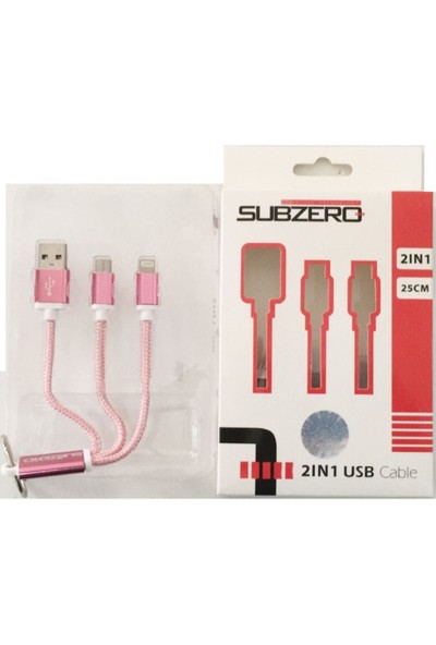 Subzero 2in1 Sbz-10 Kablo 25CM USB Sbz-10