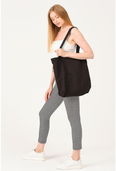 Çok Amaçlı Kanvas Çanta Alışveriş-Plaj Çantası-Günlük Çanta Siyah Renk (48X41X10 Cm) Çok Amaçlı Kanvas Çanta Alışveriş-Plaj Çantası-Günlük Çanta Siyah Renk (48X41X10 Cm)