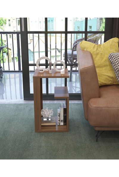 Sanal Mobilya Ark Sehpa Yan Anadolu Ceviz