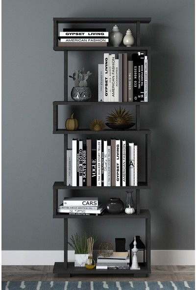 Pandora Siyah Renk 6 Raflı Kitaplık