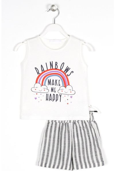 Zepkids Kız Çocuk Rainbows Baskılı Çizgili Şortlu Takım 1-4 Yaş Zepkids Kız Çocuk Rainbows Baskılı Çizgili Şortlu Takım 1-4 Yaş