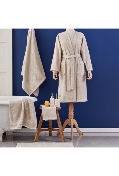 Nautica Home Pruva Bej %100 Pamuk Bornoz L/xl