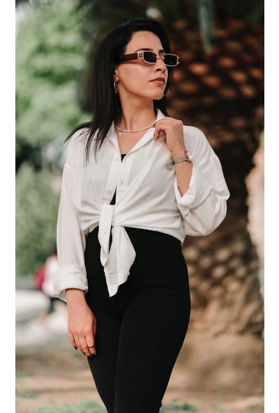 Mfu Collection Kadın Oversize Keten Gömlek